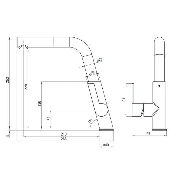 Deante Slavina Silia BL/T BQS B730