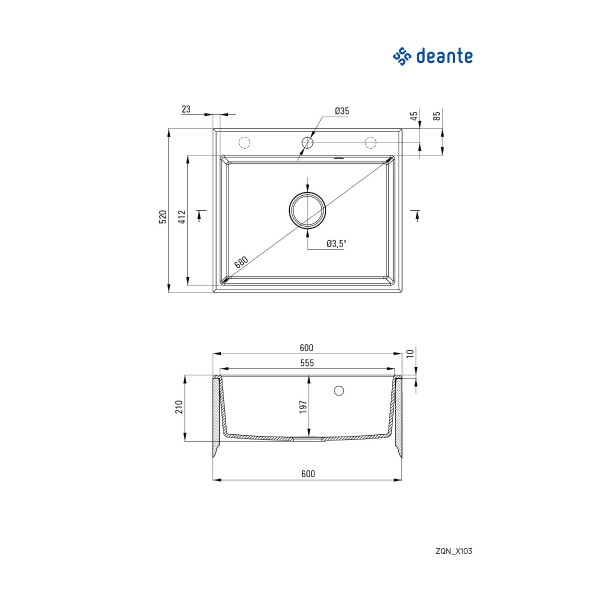 Deante Sudopera Andante 60/BL ZQN N103