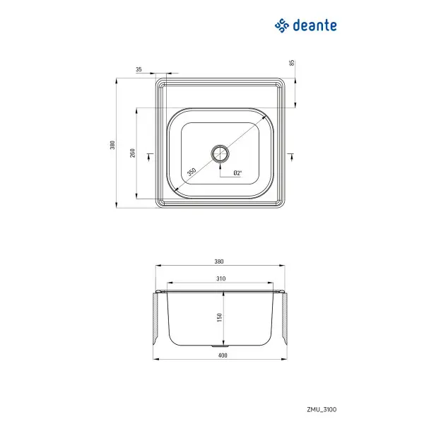 Deante sudopera Techno 38/IXD