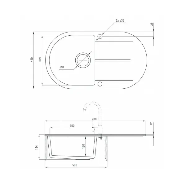 Deante Sudopera Piva 78/BL/0 ZQI 211B