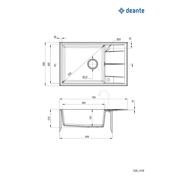 Deante sudopera Eridan 78/MGR/O ZQE S11B