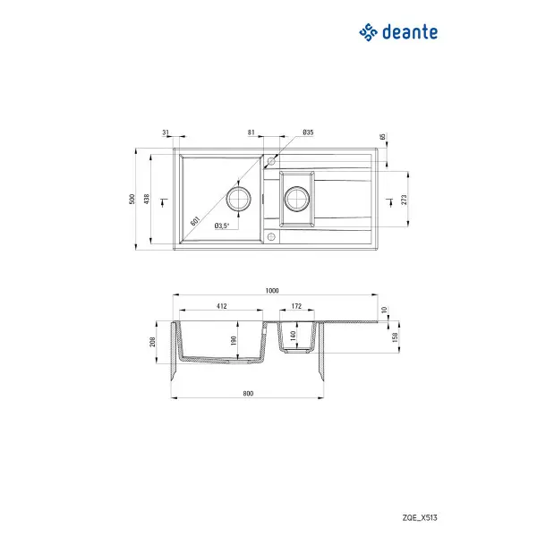 Deante sudopera Eridan 100/N/1.5/O ZQE N513