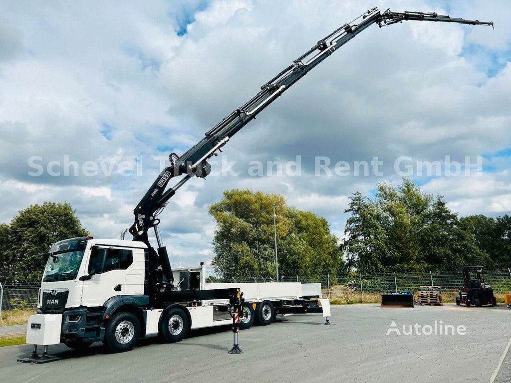 Novi MAN TGS 35.520 Pritsche mit EFFER 955 Jib / Seilwind kamion s ravnom platformom