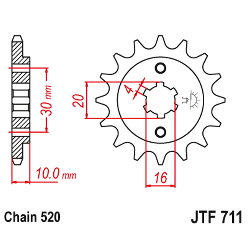 Lančanik prednji JT JTF711-13-50-32067 (520)13 zuba