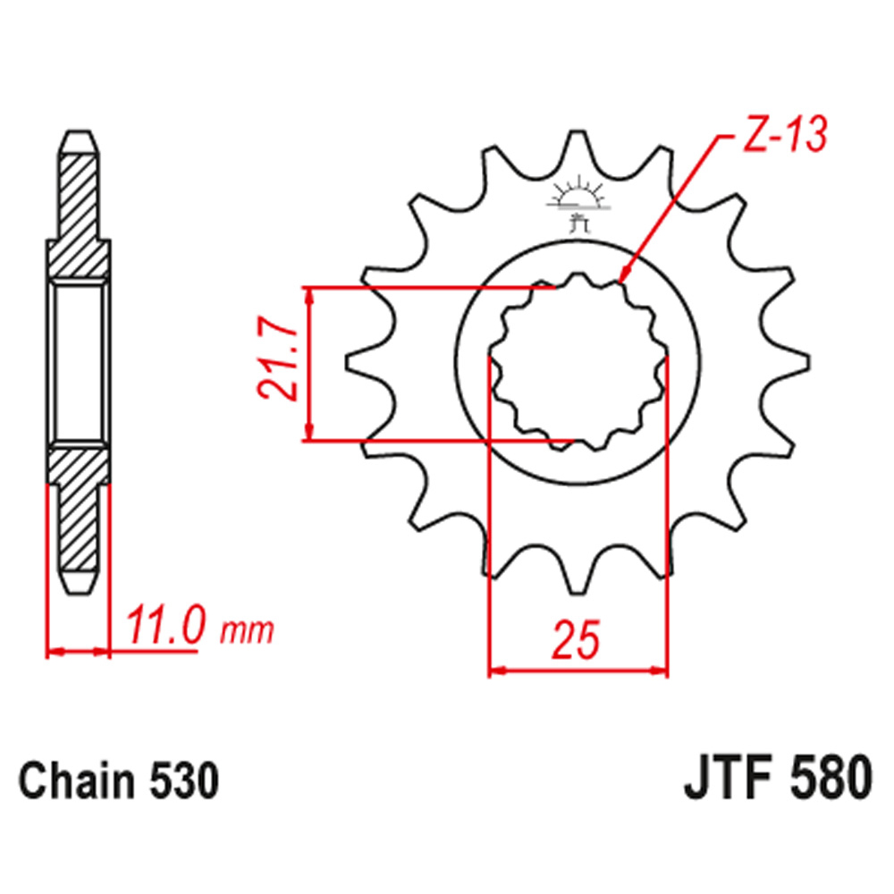 Lančanik prednji JT JTF580-16-50-35017 (50)16 zuba