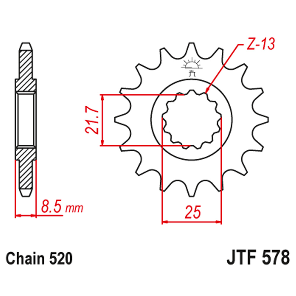 Lančanik prednji JT JTF578-16 (520)16 zuba
