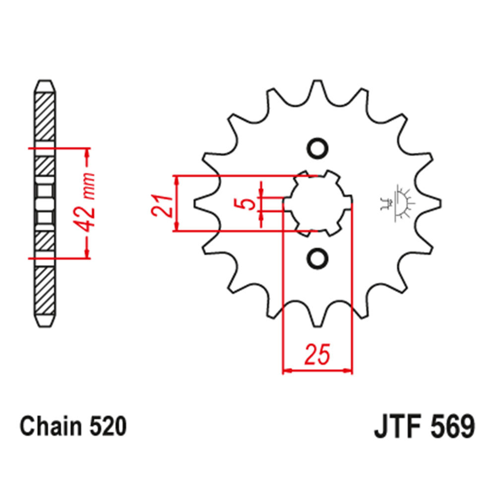 Lančanik prednji JT JTF569-16-50-32016 (520)16 zuba
