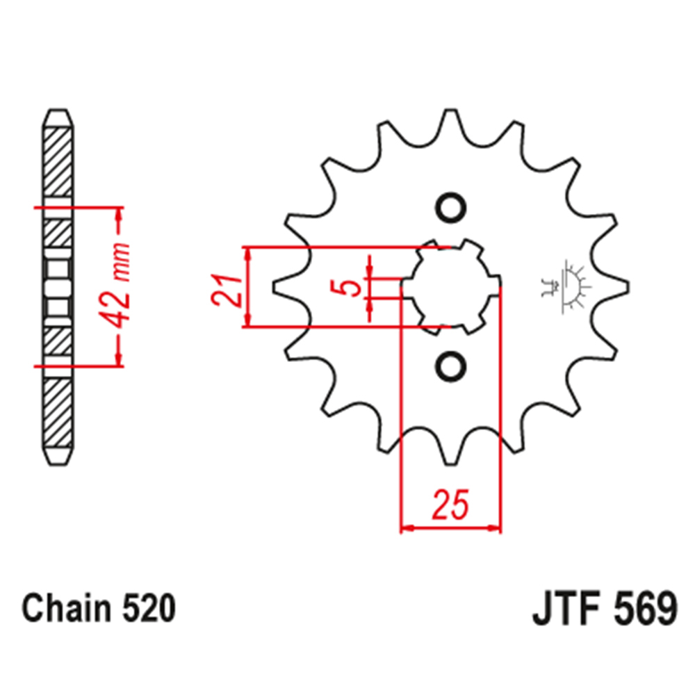 Lančanik prednji JT JTF569-14-50-32016 (520)14 zuba