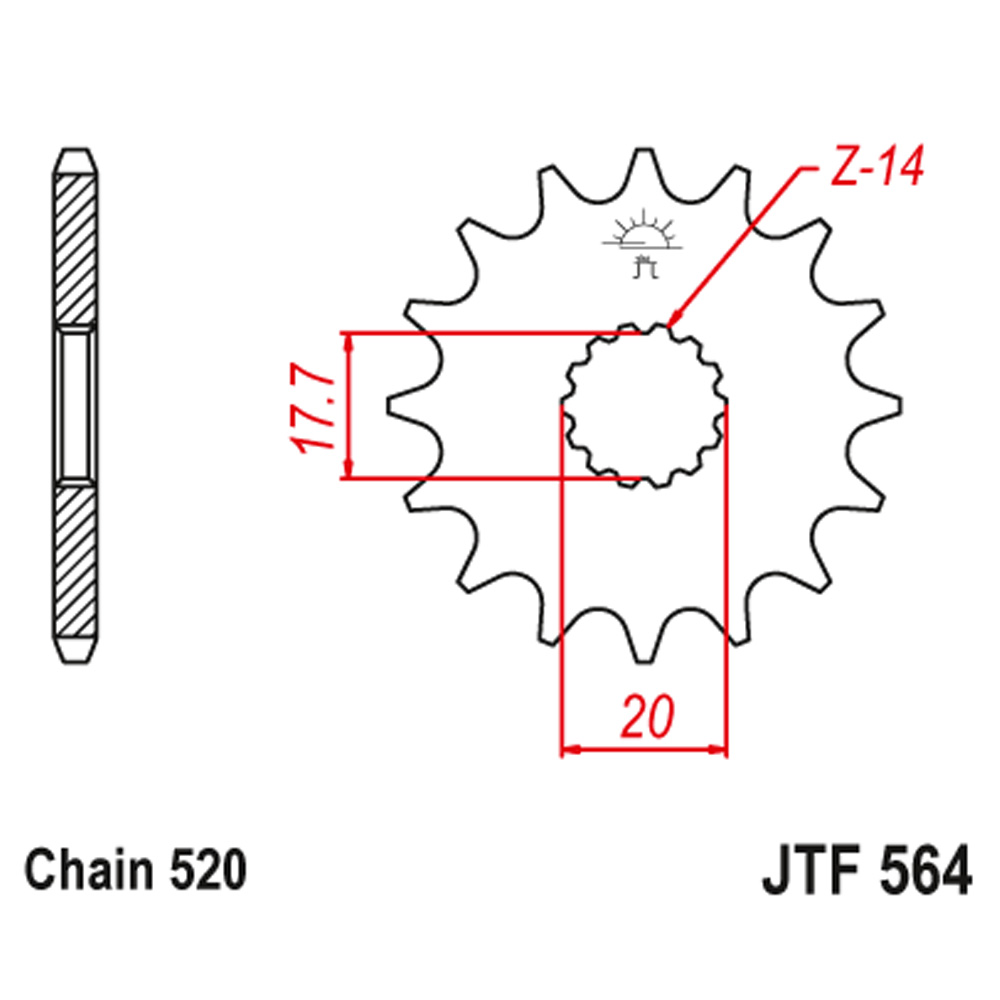 Lančanik prednji JT JTF564-13 (520)13 zuba