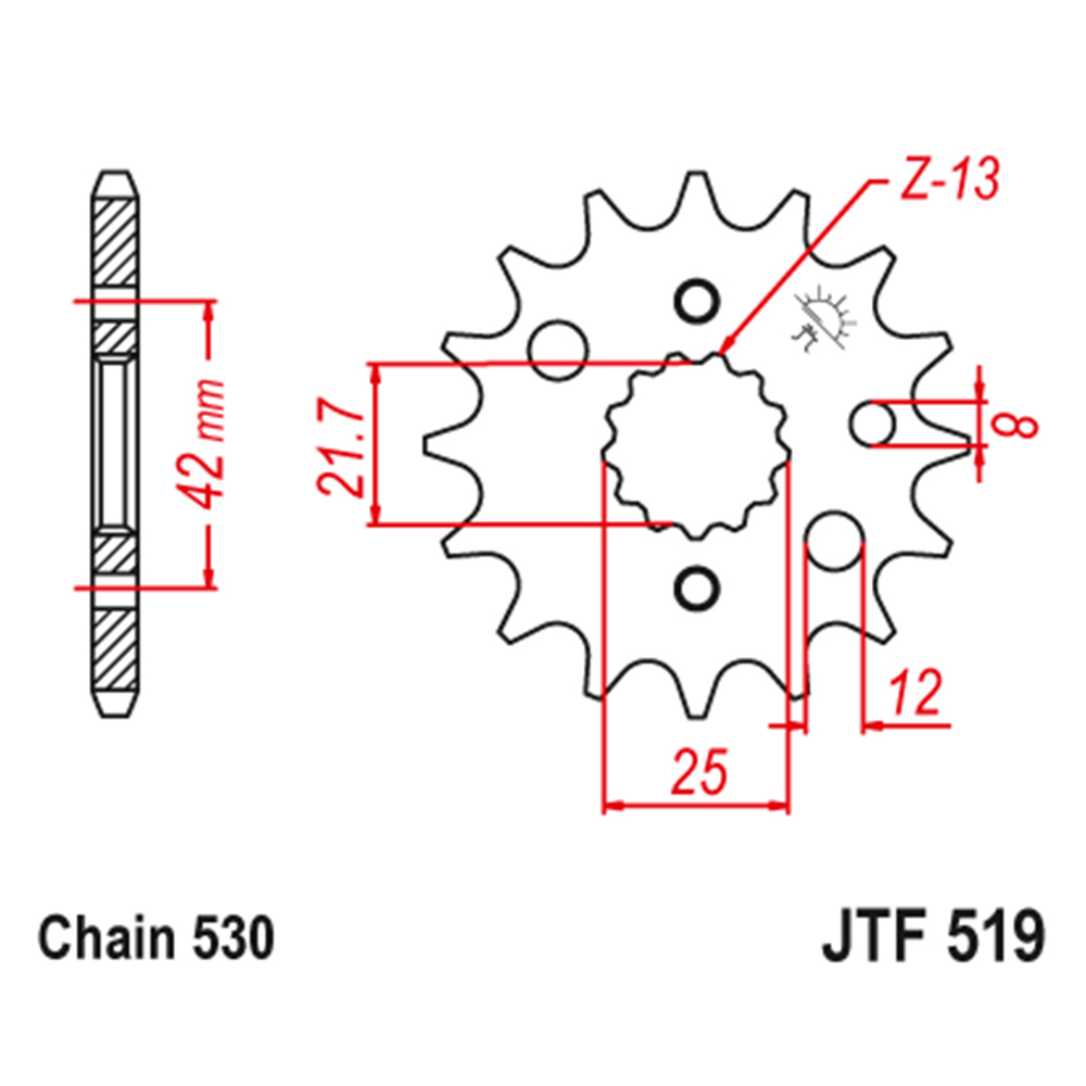 Lančanik prednji JT JTF519-16-50-35021 (50)16 zuba