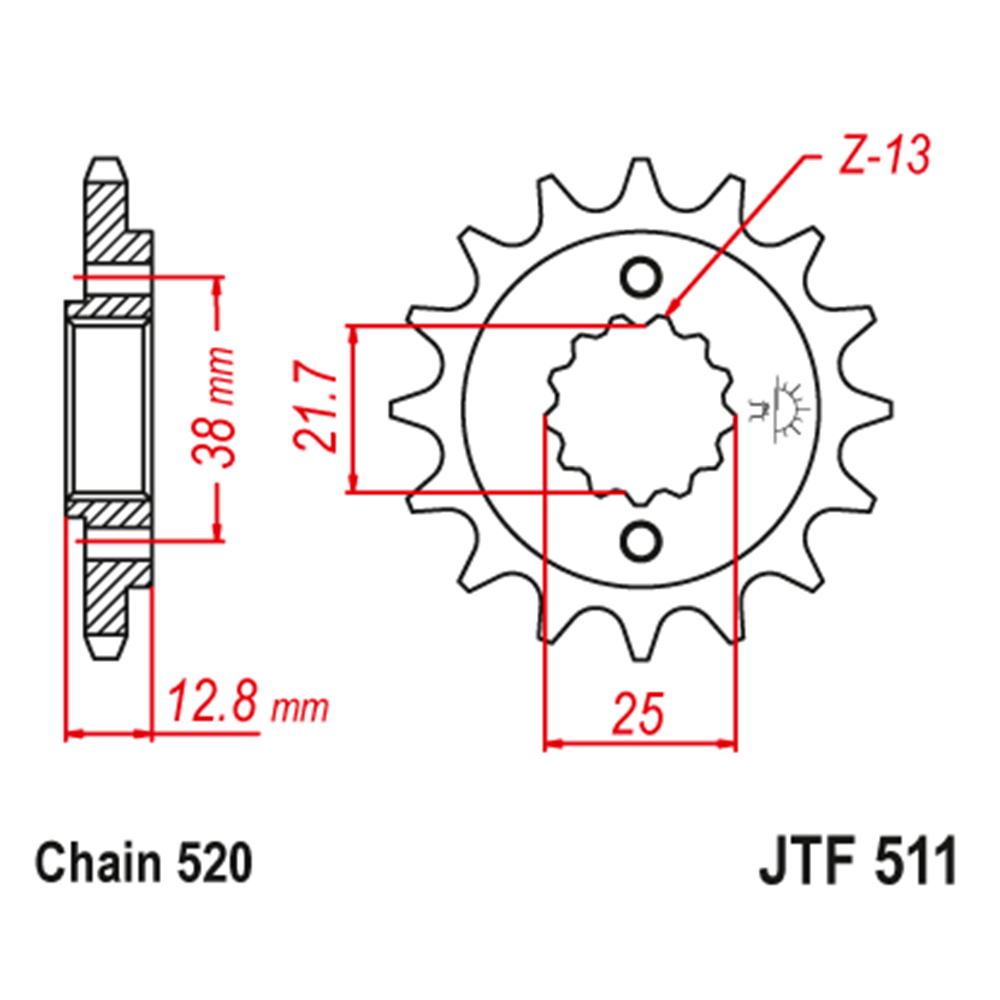 Lančanik prednji JT JTF511-15-50-32038 (520)15 zuba