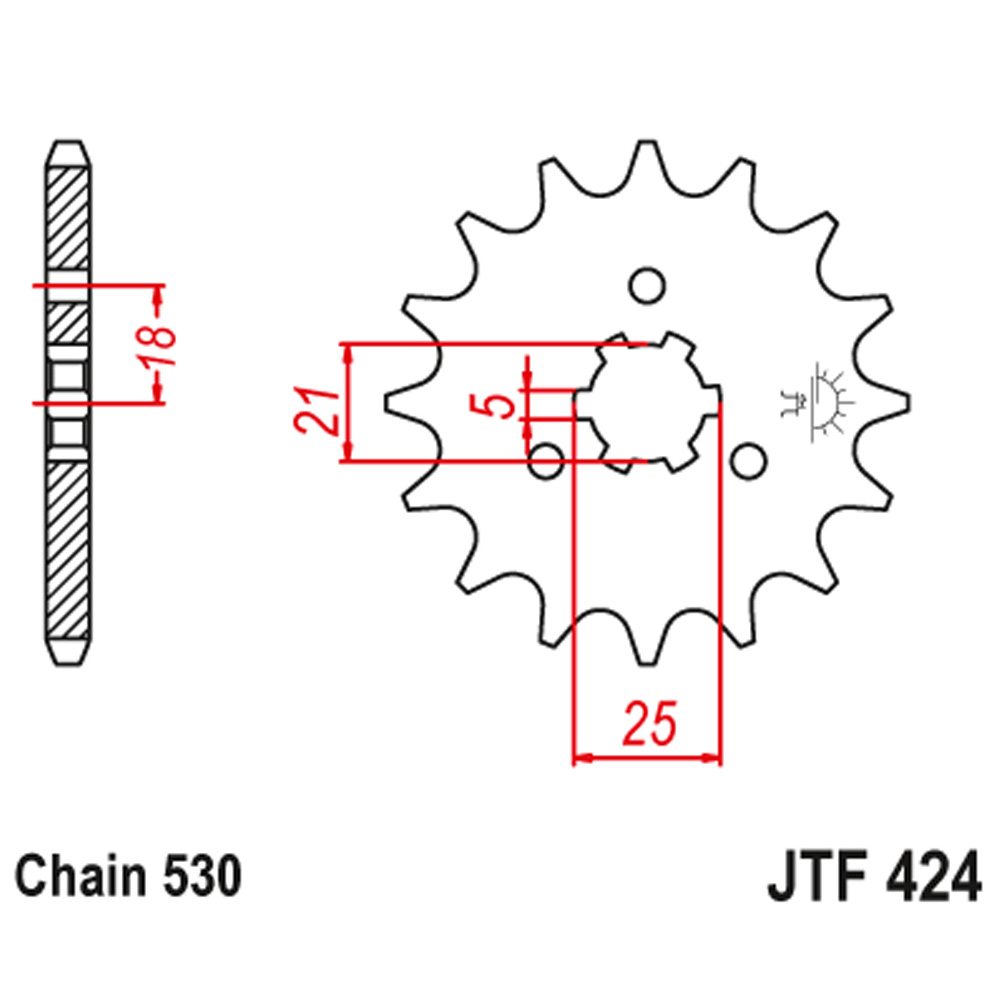 Lančanik prednji JT JTF424-16 (530)16 zuba