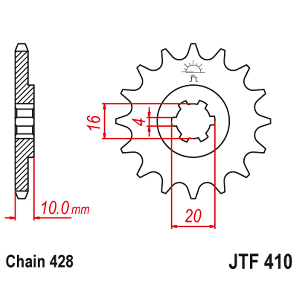 Lančanik prednji JT JTF410-14-50-15025 (428)14 zuba