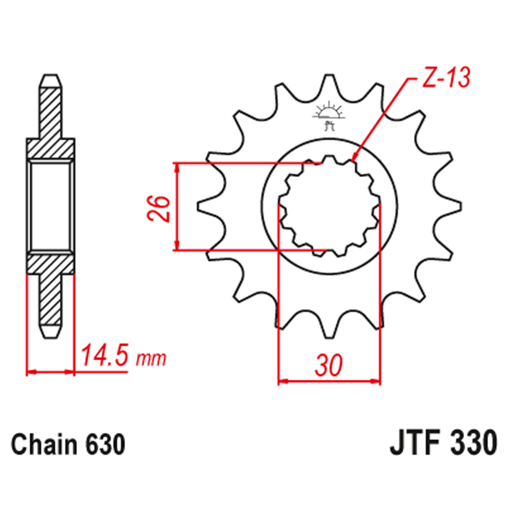 Lančanik prednji JT JTF330-15 (630)15 zuba