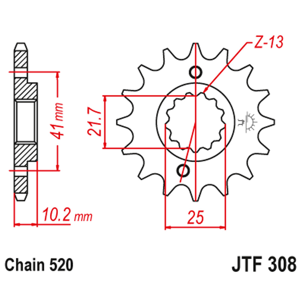 Lančanik prednji JT JTF308-15RB (520)15 zuba