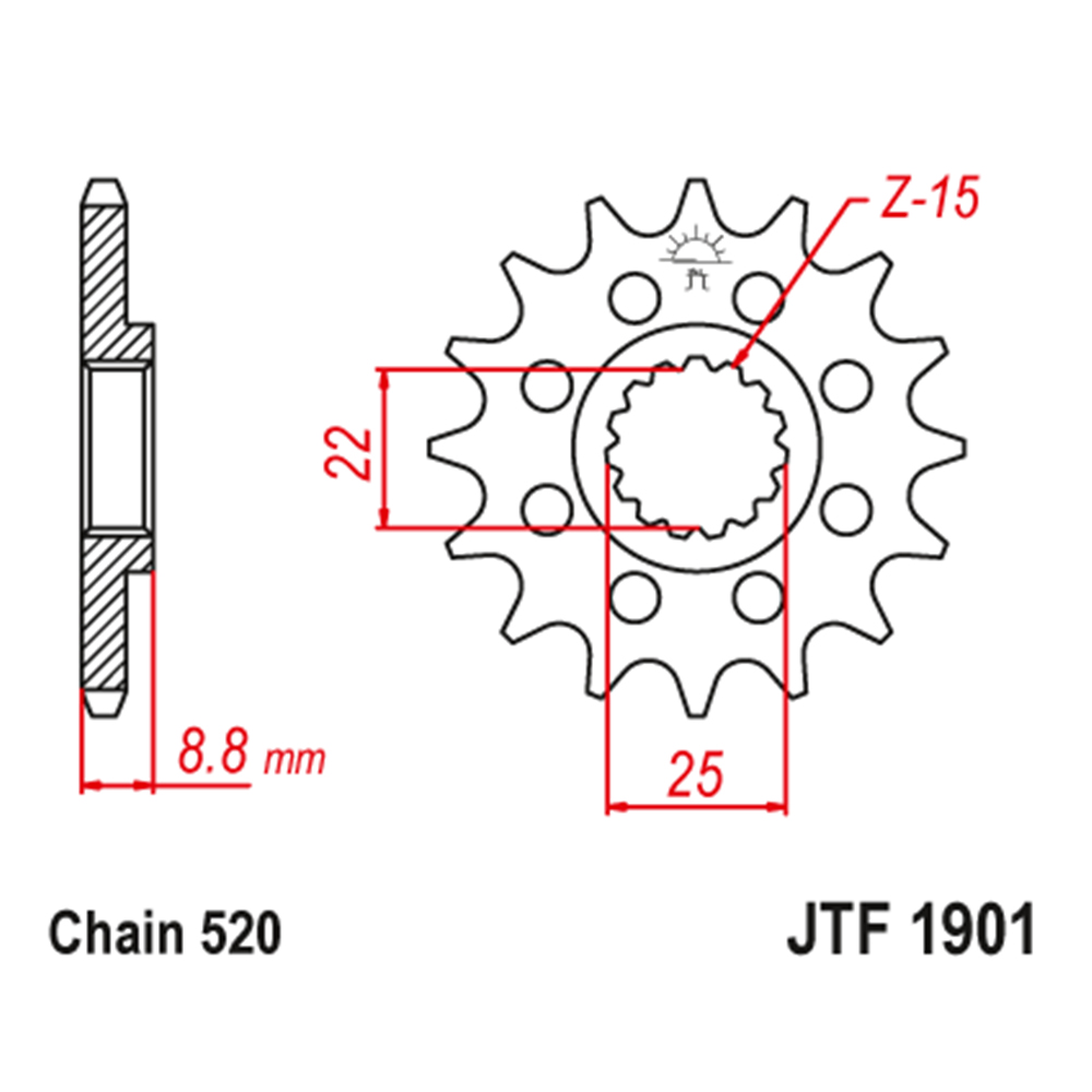 Lančanik prednji JT JTF1901-12-50-32024 (520)12 zuba
