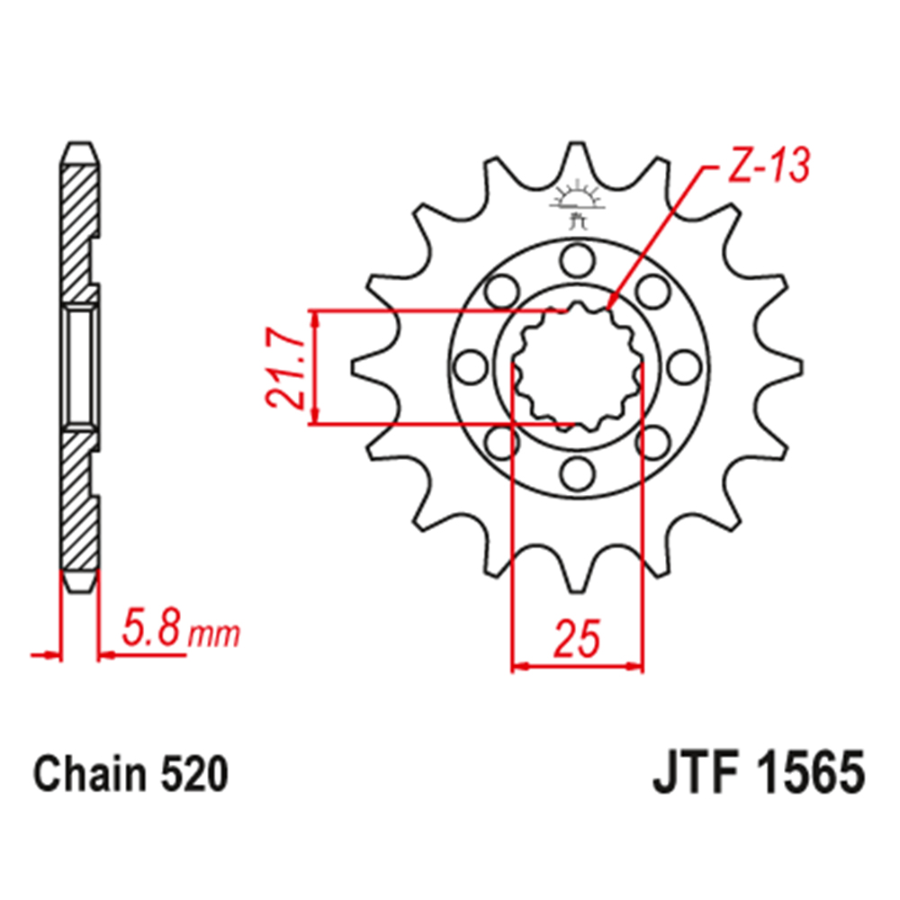 Lančanik prednji JT JTF1565-12 12 zuba