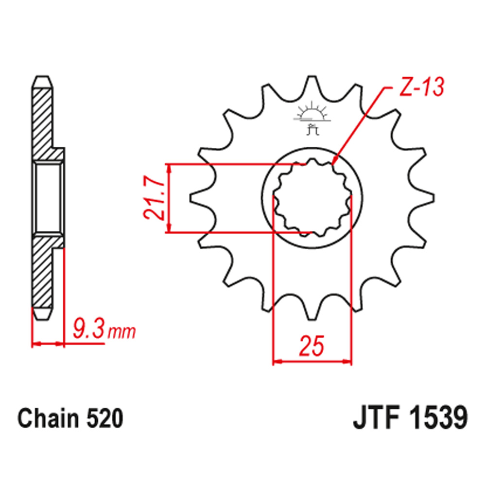 Lančanik prednji JT JTF1539-14 (520)14 zuba