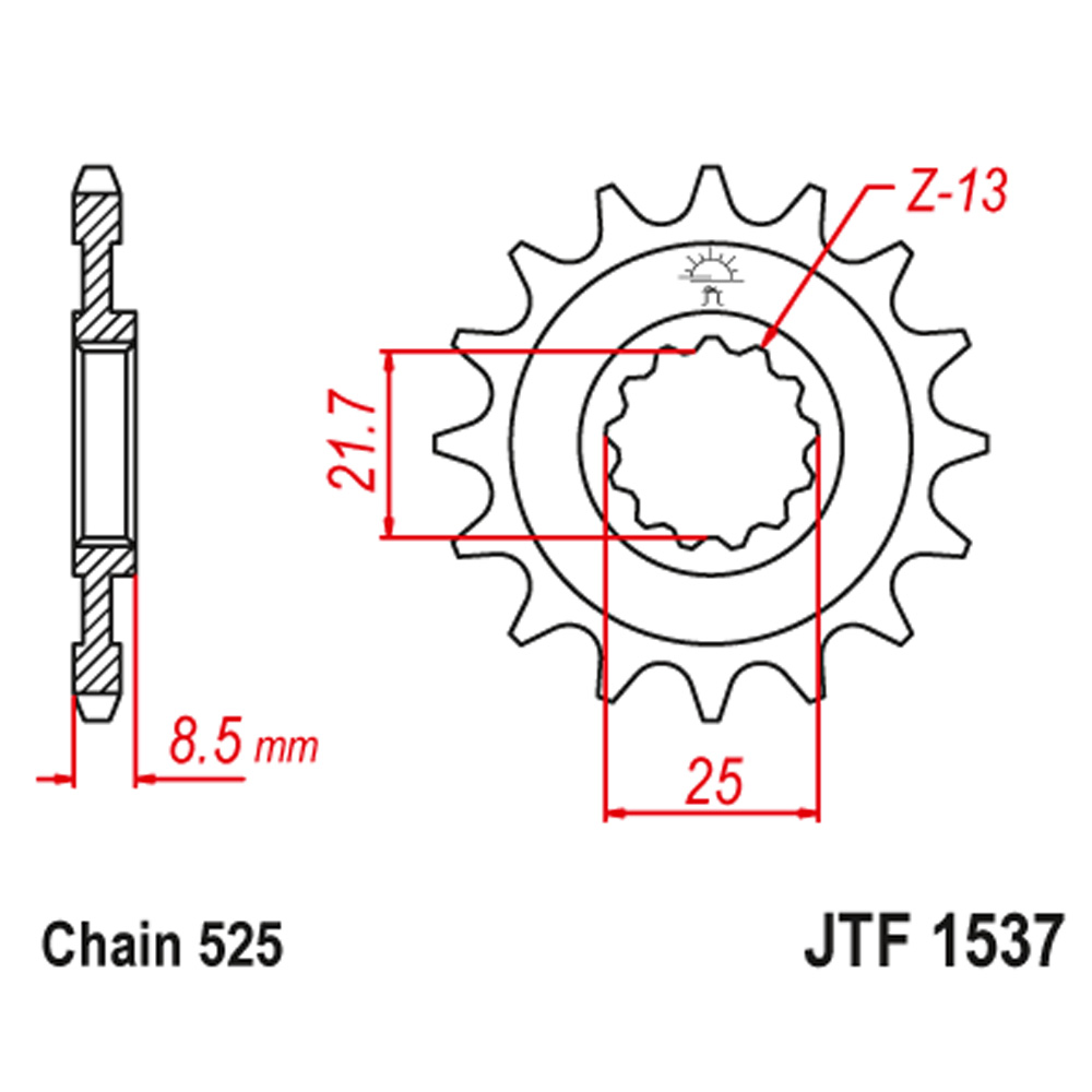 Lančanik prednji JT JTF1537-16-50-29029 (525)16 zuba