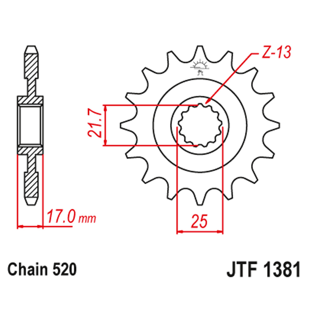 Lančanik prednji JT JTF1381-15 (520)15 zuba