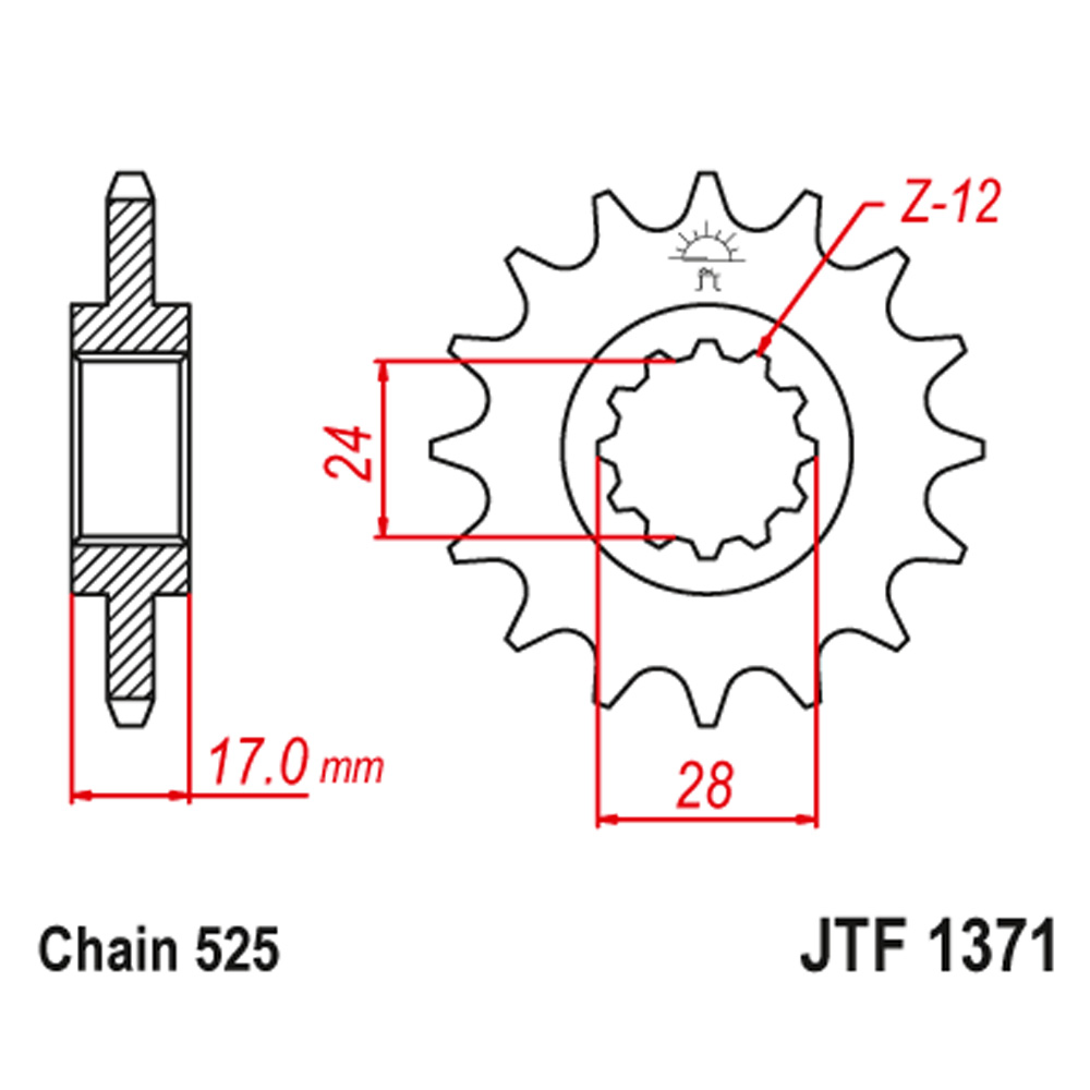 Lančanik prednji JT JTF1371-15-50-29021 (525)15 zuba