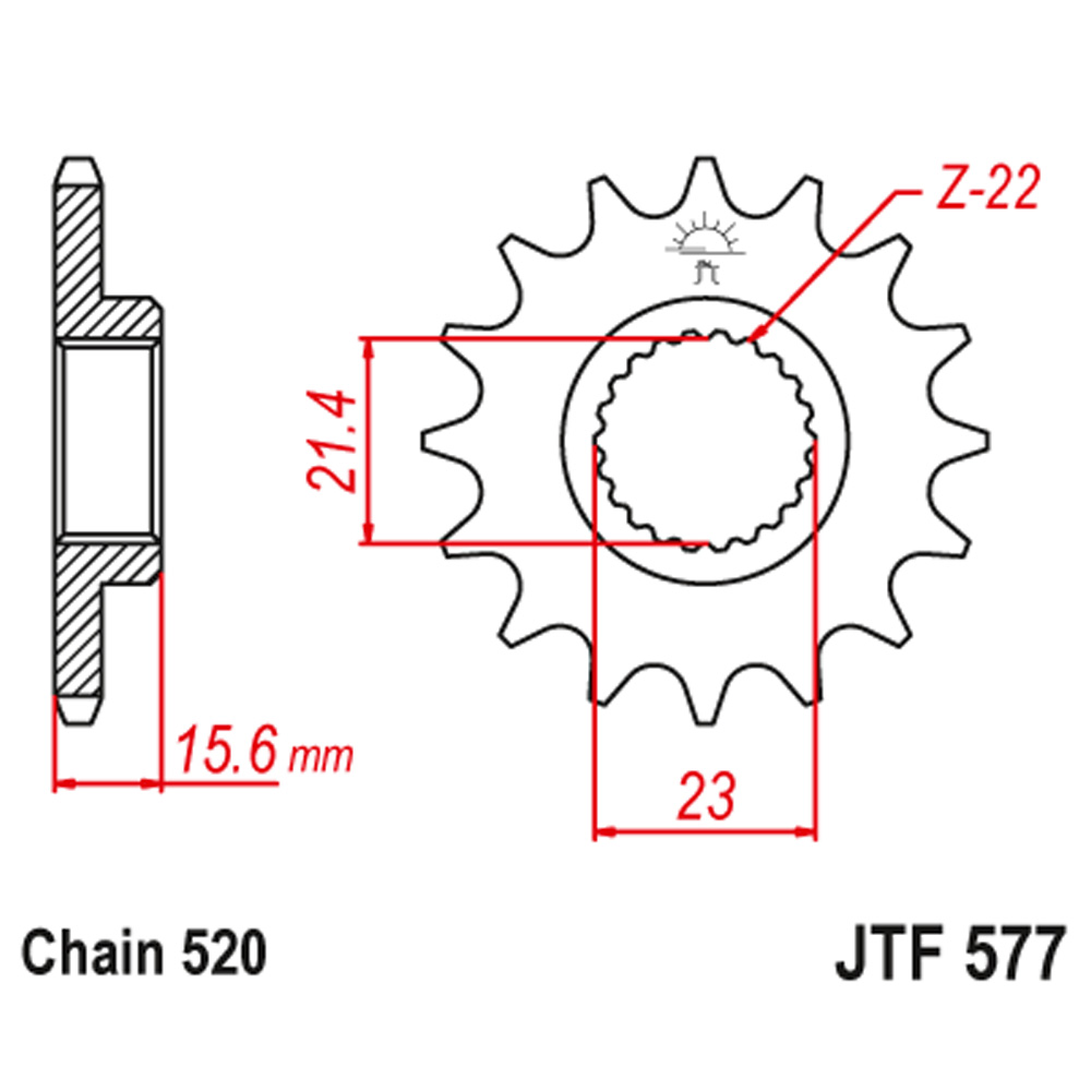 Lančanik prednji JT JTF577-14-50-32028 (520)14 zuba