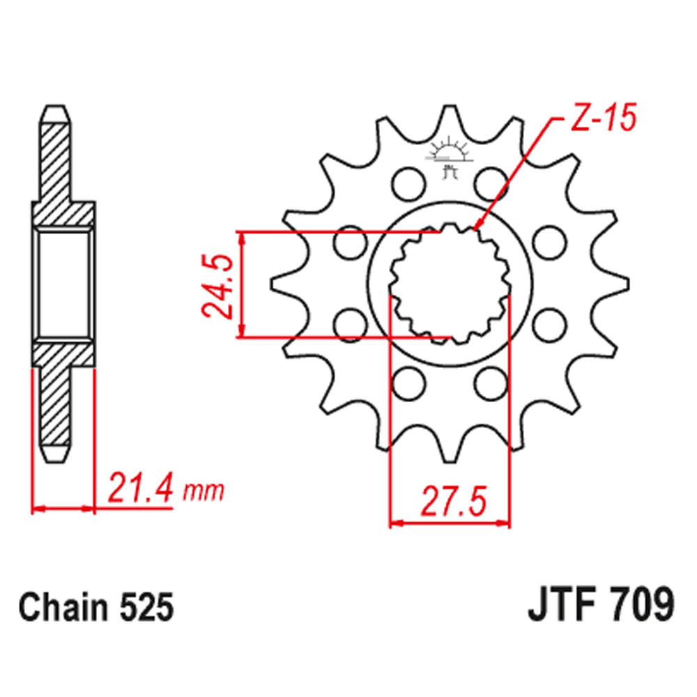 Lančanik prednji JT JTF709-16 (525) 16 zuba