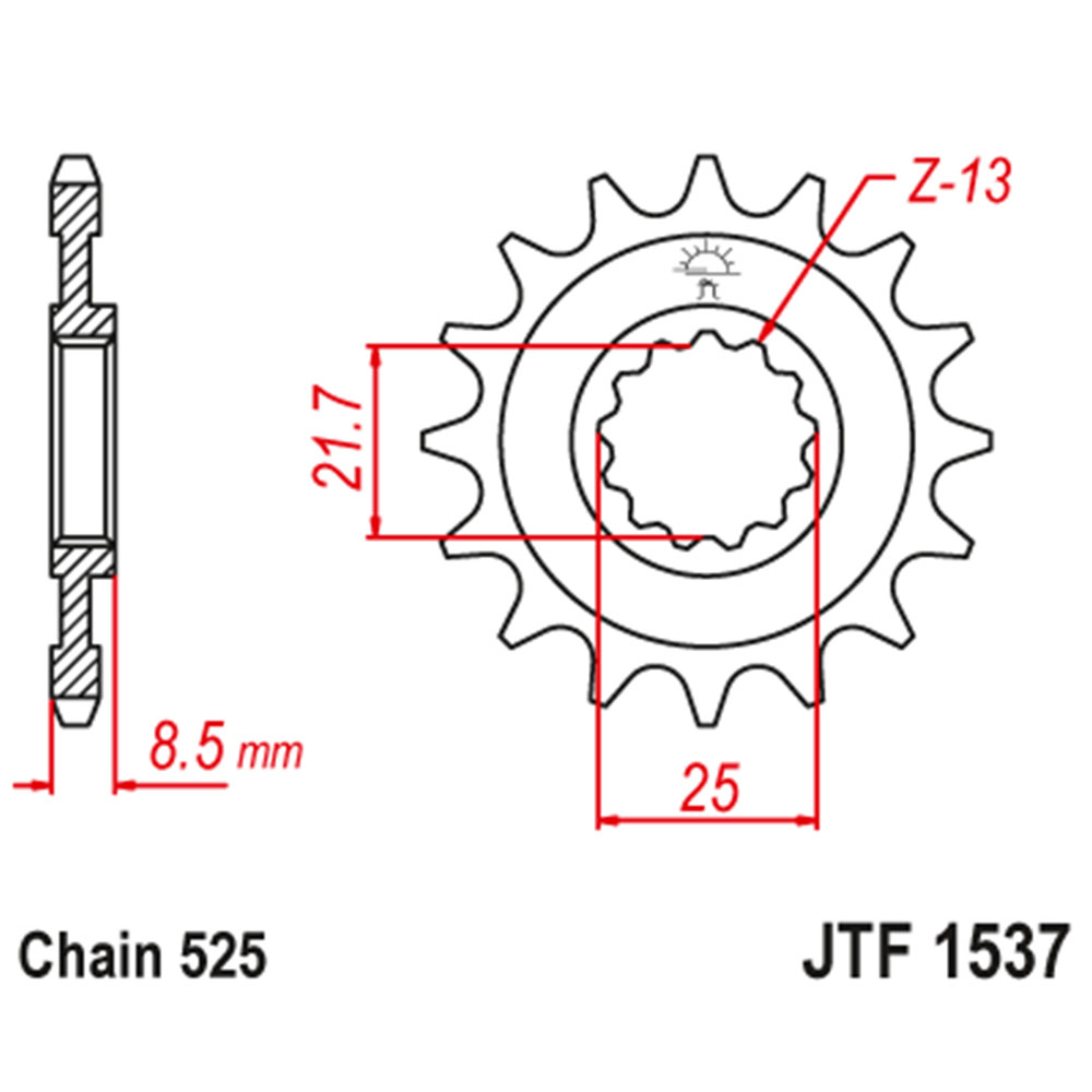 Lančanik prednji JT JTF1537-16RB (525)16 zuba