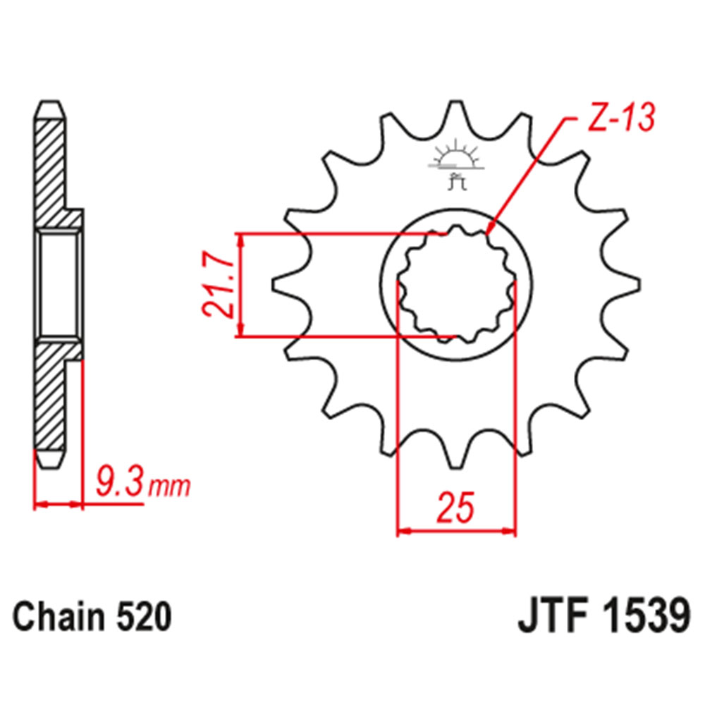 Lančanik prednji JT JTF1539-14RB (520)14 zuba