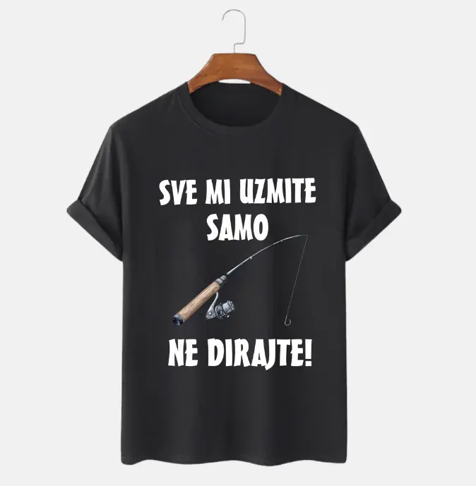 MAFIMI Muška majica Sve mi uzmite samo štap ne dirajte, Crna