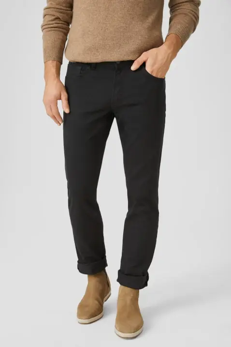 C&A Muške pantalone, Slim fit, Crne