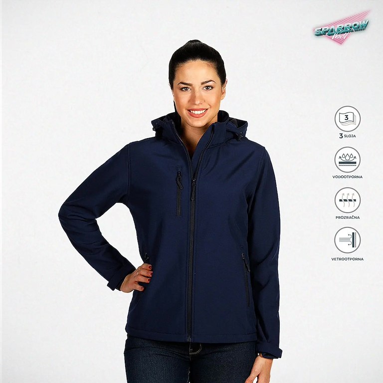 SPARROW Ženska jakna Protect Hood Lady teget