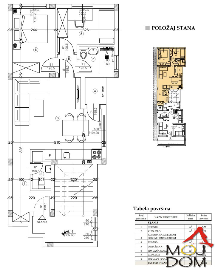 Stan,NOVI SAD,ADICE,kv: 51, € 93800, ID: 1030096