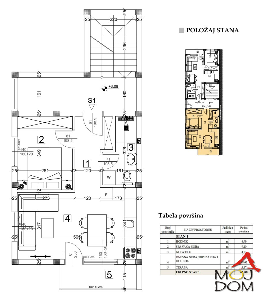 Stan,NOVI SAD,ADICE,kv: 41, € 80400, ID: 1030098