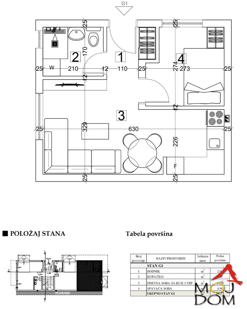 Stan,NOVI SAD,ADICE,kv: 33, € 52500, ID: 1030063