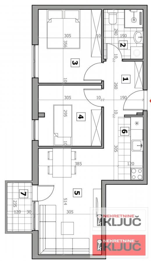 SREMSKA KAMENICA, 54m2, Dvoiposoban sa pdv