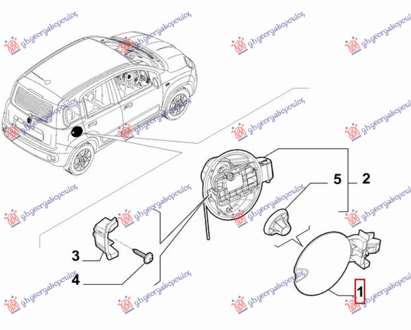 POKLOPAC REZERVOARA (O) FIAT PANDA NEW (2012-) (OEM: 51845959)