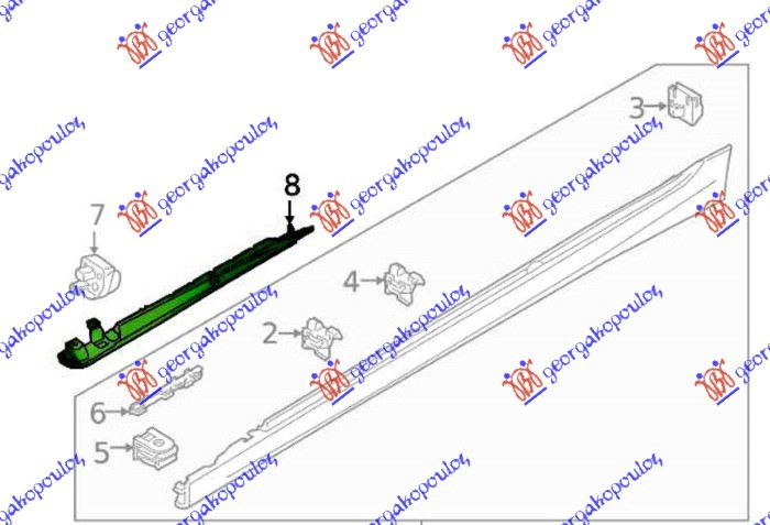 NOSAC AMBIJENTALNOG OSVETLJENJA NA SAJTNI Leva str. BMW SERIES 3 (G20/G21) SDN/S.W. (2022-) (OEM: 63177946653)