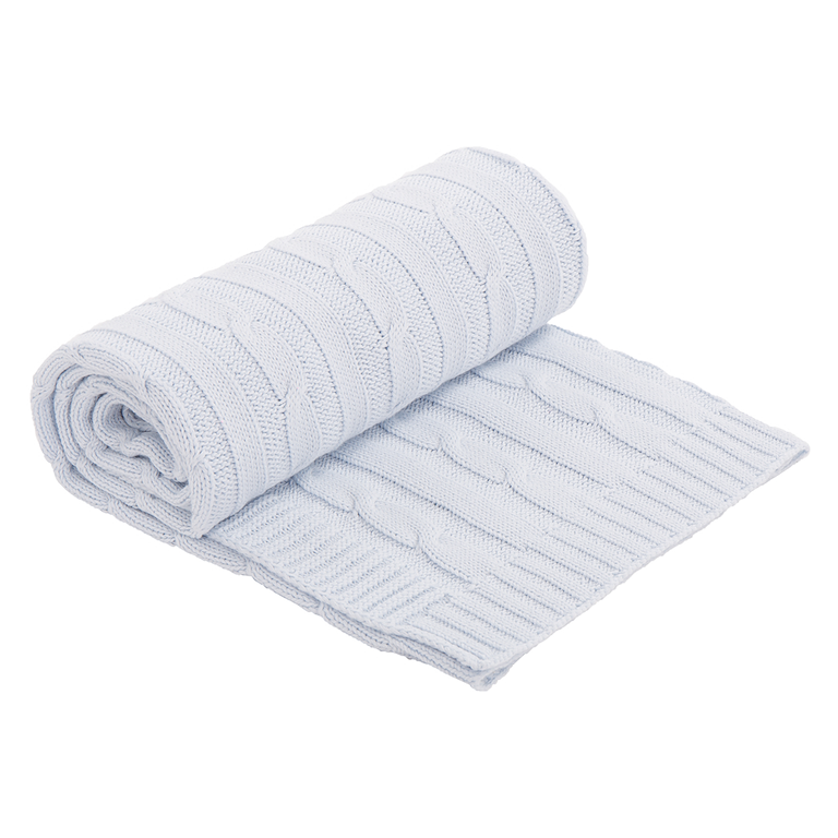 Kikka Boo Pleteno bebi ćebence 75x100cm Light Blue KKB11037