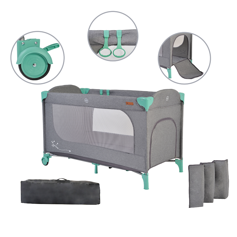 Cangaroo Prenosivi krevetac za bebe Skyglow I nivo Mint CAN8925
