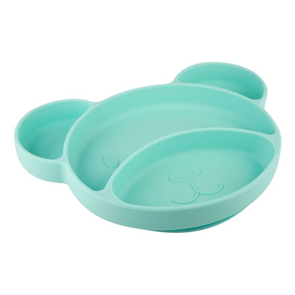 Canpol Bebi silikonski tanjir sa pregradama Bear Turquoise 51/401_tur