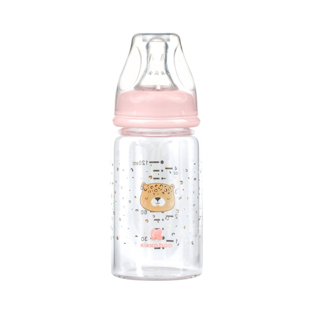 Kikka Boo Bebi flašica staklena Savanna 120ml Pink KKB21115