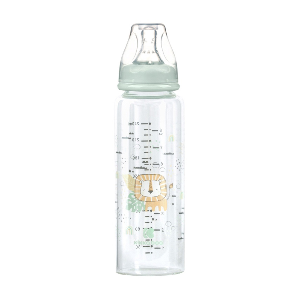 Kikka Boo Bebi flašica staklena Savanna 240ml Mint KKB21118