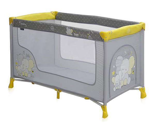 Lorelli Bertoni Prenosivi Krevetac Nanny 1 Nivo Yellow Elephants
