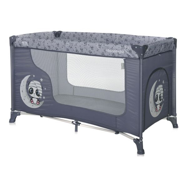 Lorelli Prenosivi krevetac za bebe Moonlight 1 nivo Cool Grey Pandas (2023) 10080392362