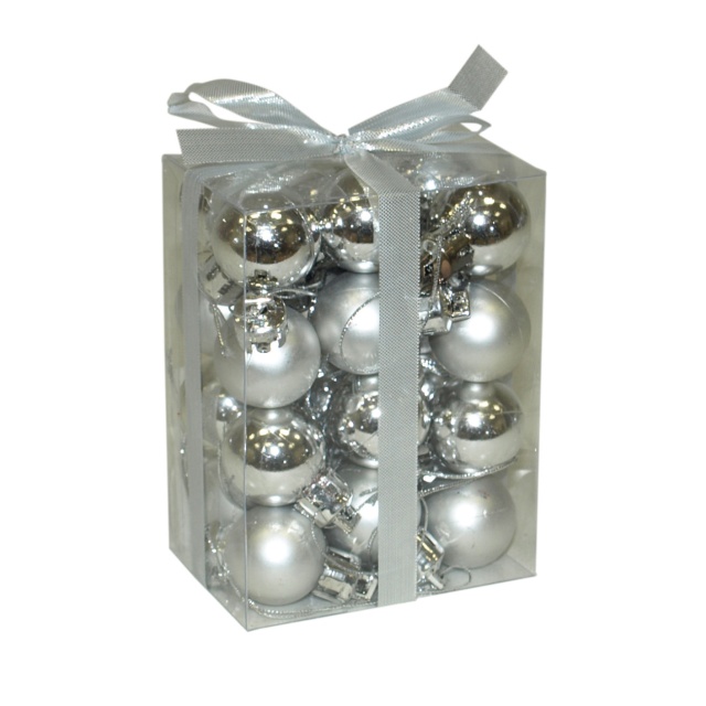 Kuglice 2,5 cm 24 kom srebrne ( 51-091000 )