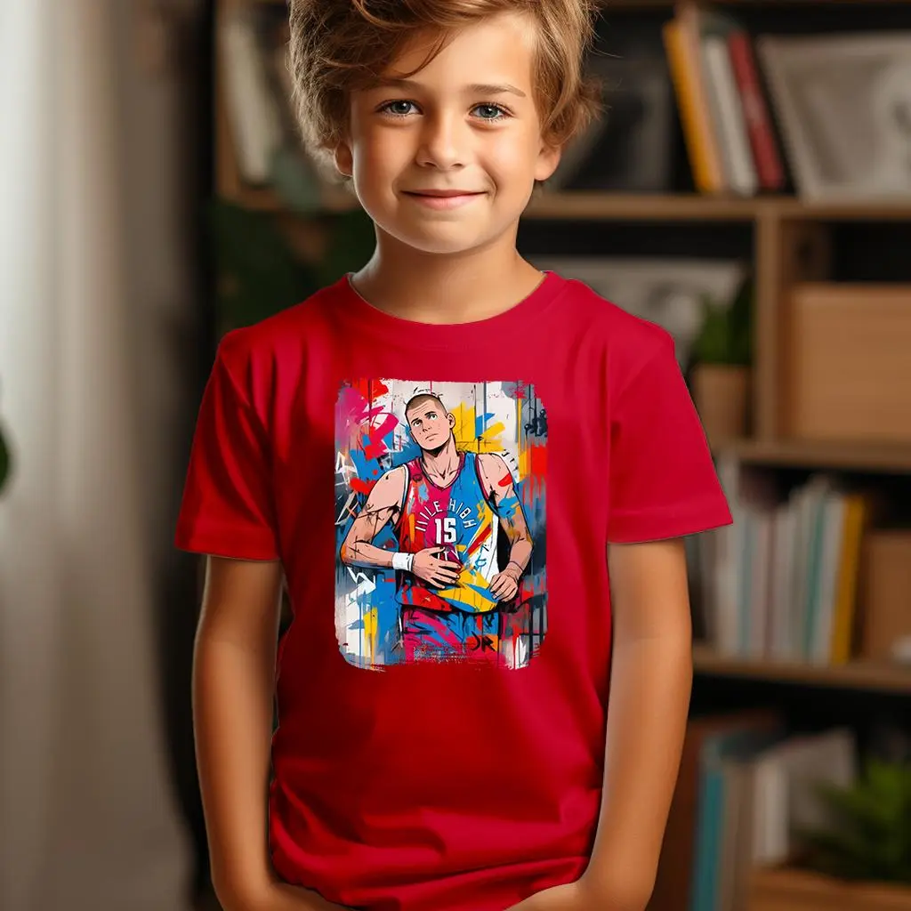 Camiseta Majica sa štampanim printom Cam 498, Dečija, Crvena