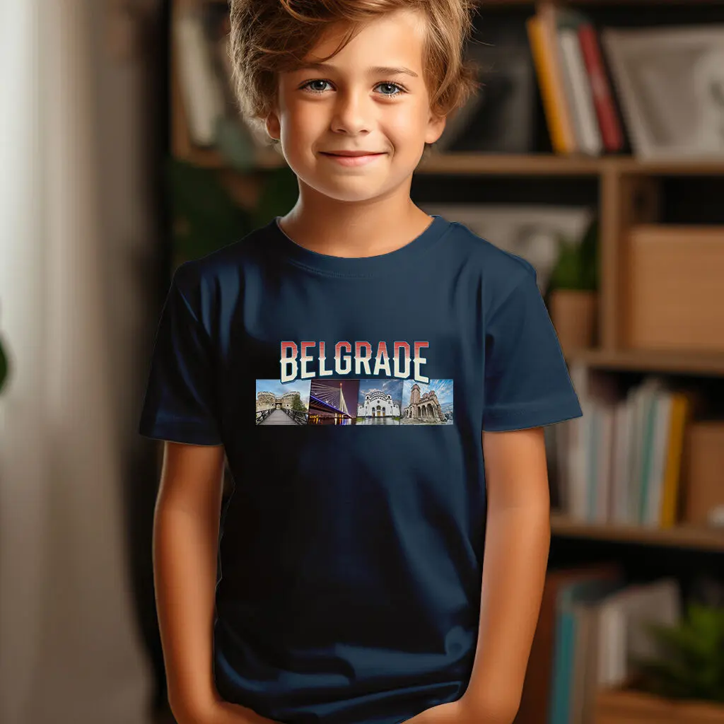 Camiseta Majica sa štampanim printom Cam 271, Dečija, Tamnoplava
