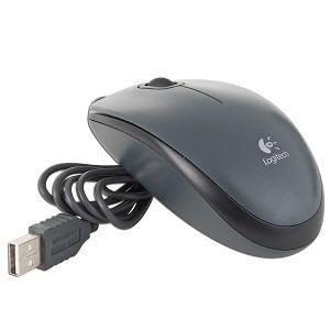 Logitech M90 Wired Optical Mouse, USB, Gray