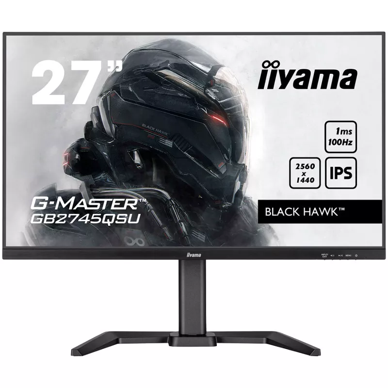 IIYAMA Monitor LED GB2745QSU-B2 27″ IPS 2560 x 1440 100Hz 250cd 1300:1 1ms HDMI DP USB